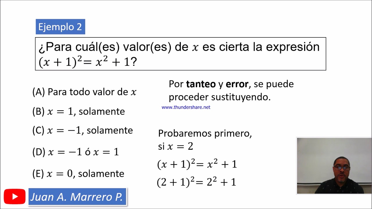 Prueba Aptitud Académica (PAA). EJEMPLO 2 - YouTube