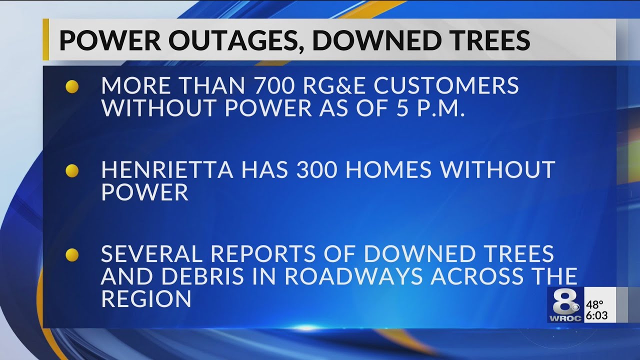 Wind and rain causing Saturday power outages - YouTube