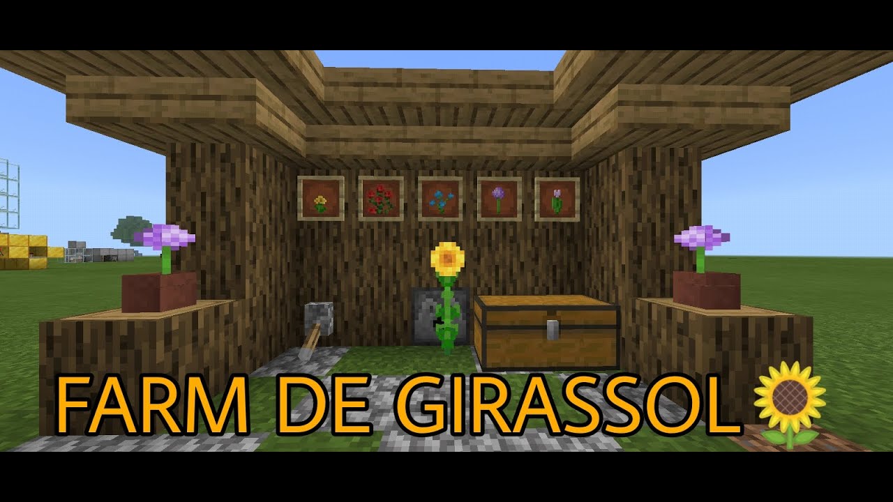 COMO FAZER UMA FARM DE GIRASSOL NO MINECRAFT (TUTORIAL) - YouTube