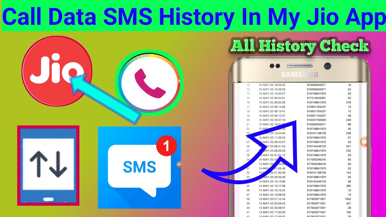 How To Check Call History In My Jio App | And data SMS All History ...