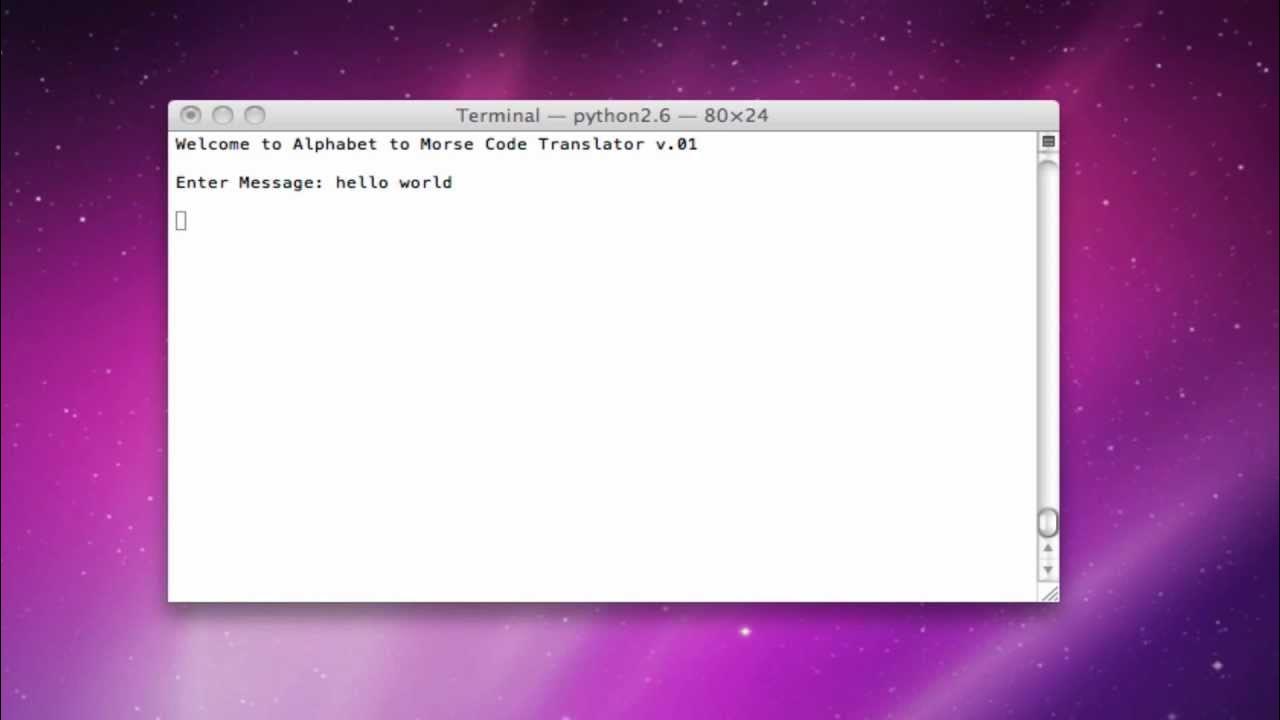 Morse Code Hello World in Python - YouTube