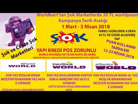 KREDİ KARTI KAMPANYALARI | ŞOK MARKET 20 WORLDPUAN | 2-11 MART 50 WORLDPUAN