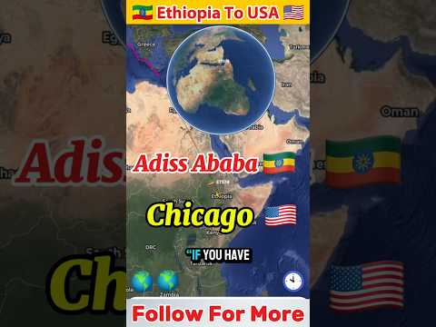 Addis Ababa 🇪🇹 to Chicago 🇺🇸 | Ethiopian Airlines ET574 | Longest Africa to USA Flight Map Animation