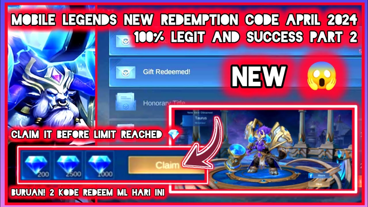 🎁🔴 ML Redeem Codes Today - Minotaur Best Zodiac Skin + Mobile Legends ...