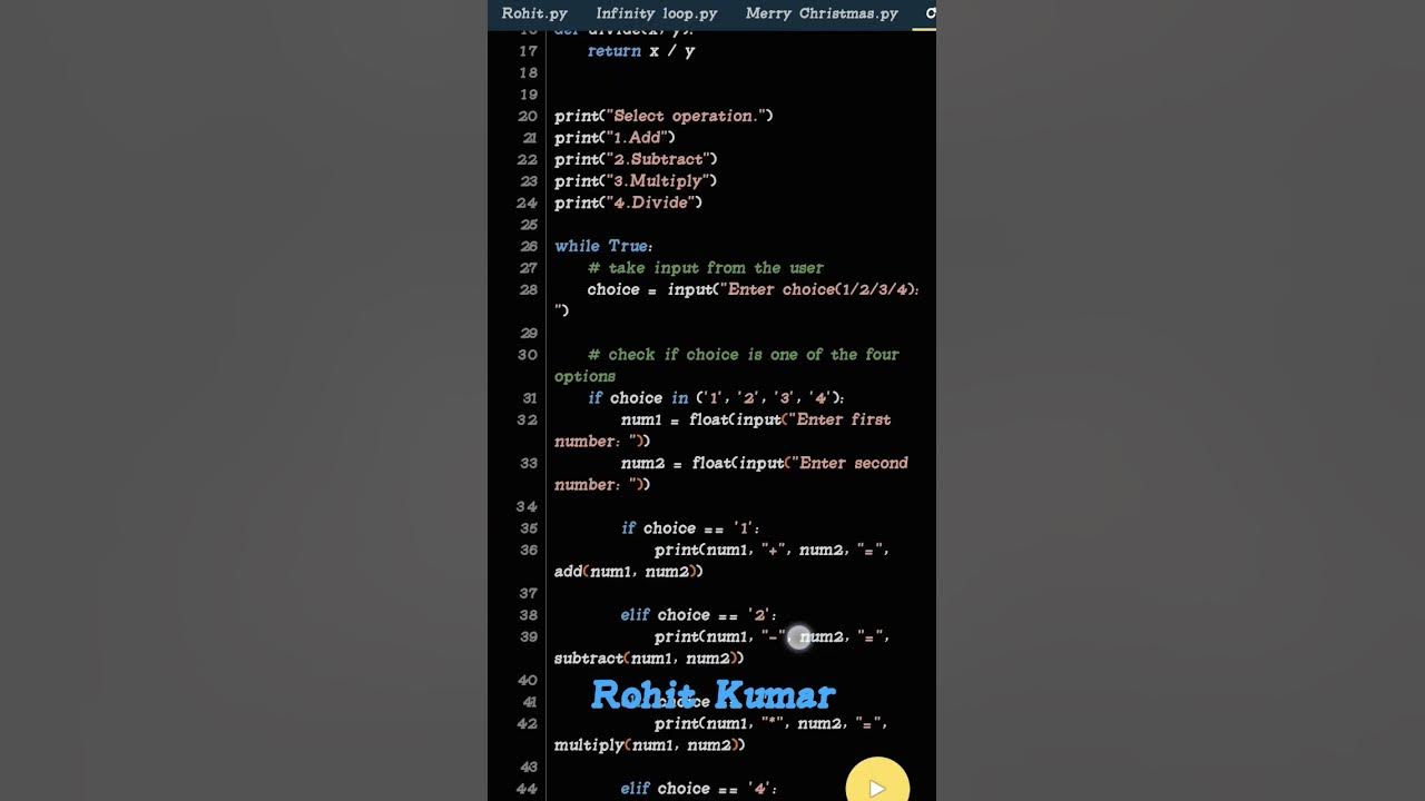 Simple Calculator With Pythonpython Python3 Pythonforbeginners Pythonprogramming 