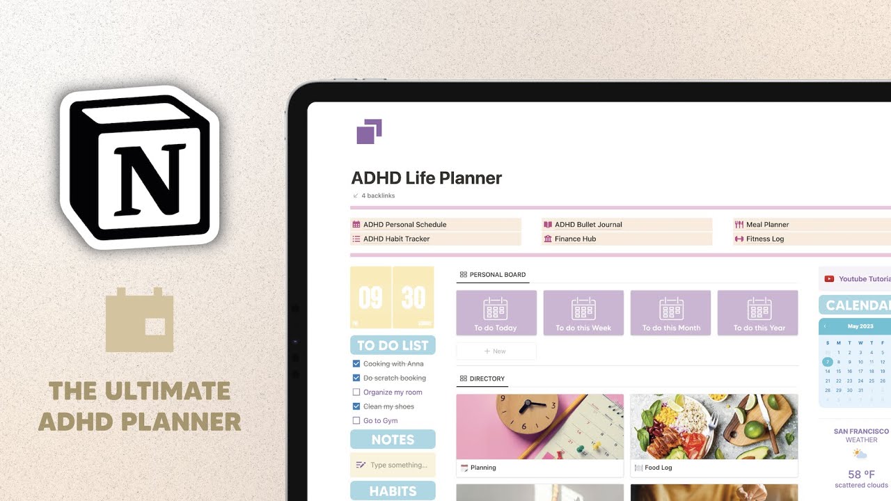 Boost Focus & Productivity with a Notion ADHD Life Planner! 🧠📒 - YouTube