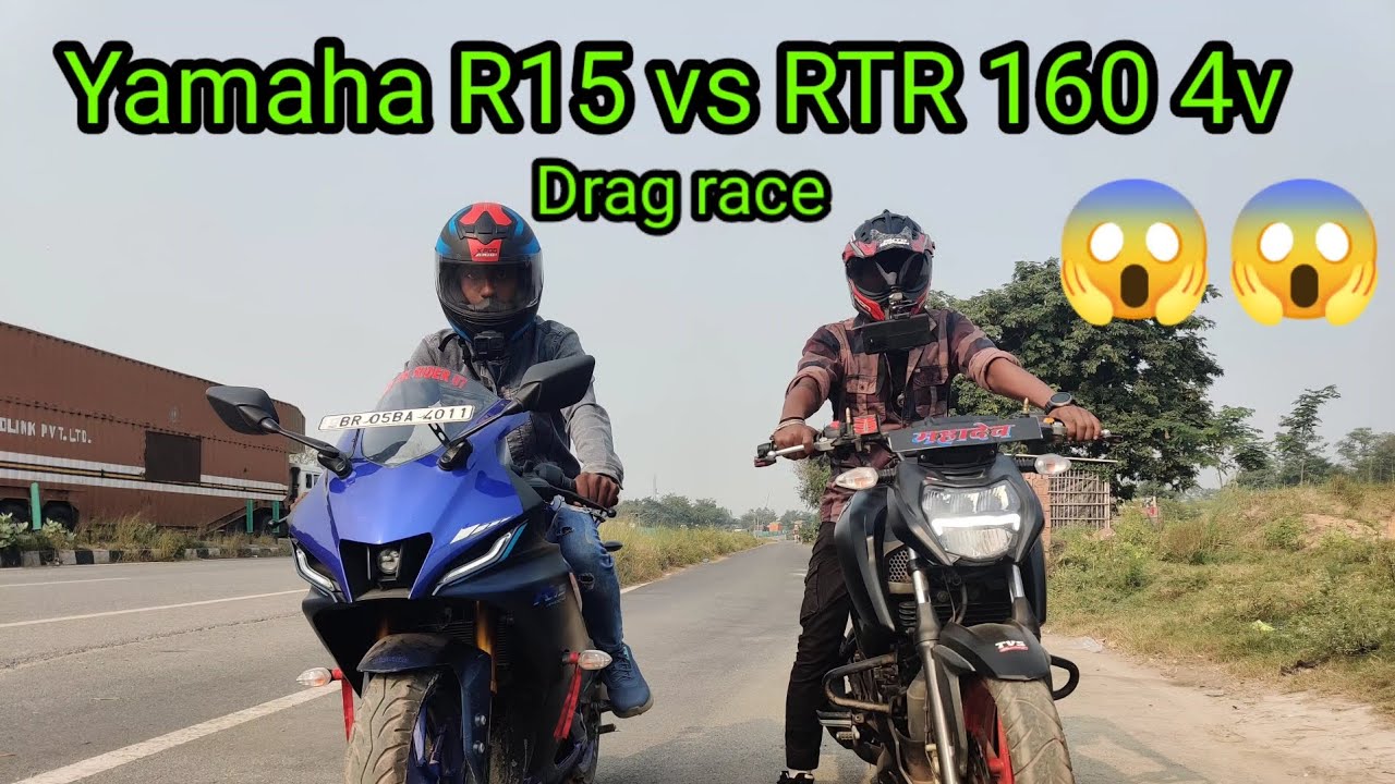 Yamaha r15 vs RTR 4v drag race 😱😱 #dragrace #youtube - YouTube