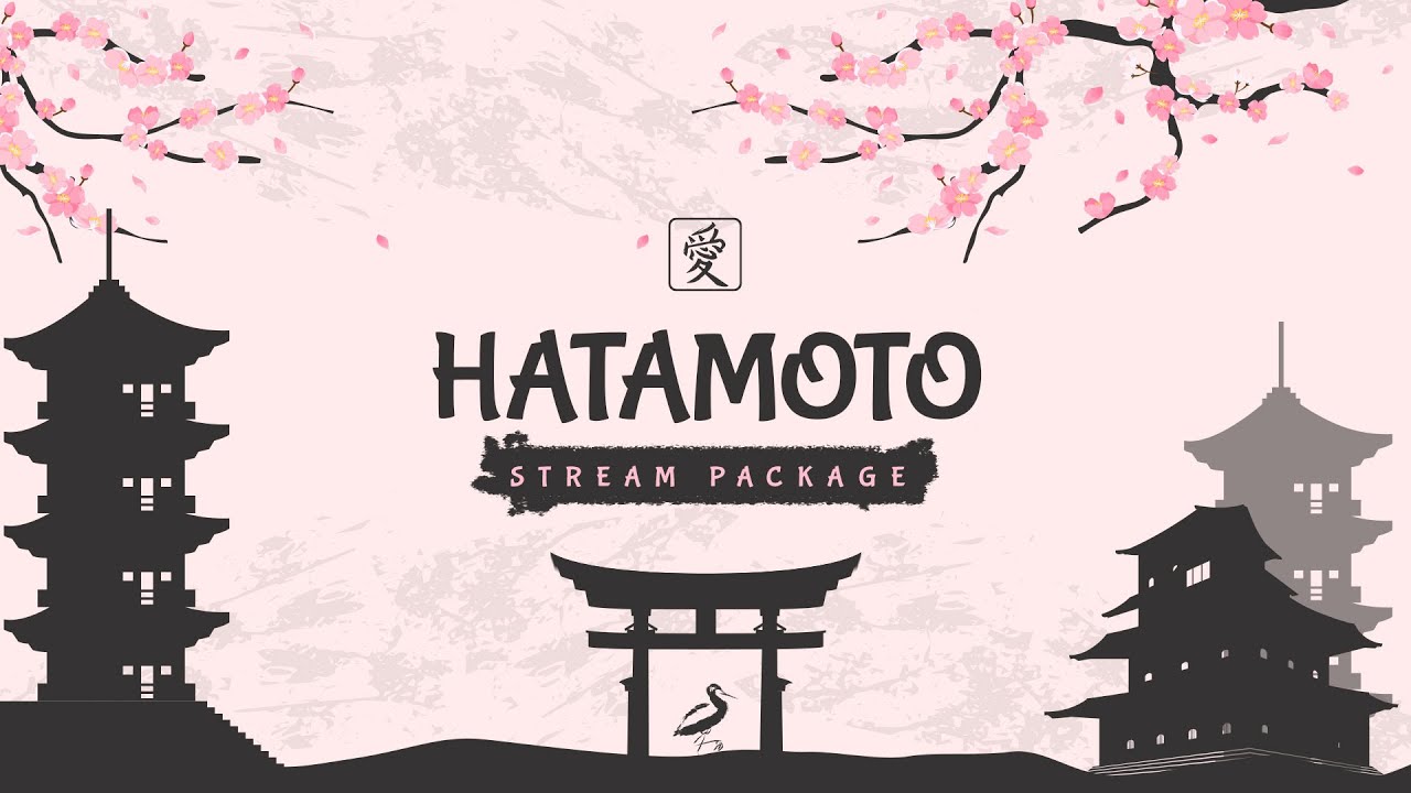 Hatamoto, Japanese Twitch Overlay : Pink Stream Package - YouTube