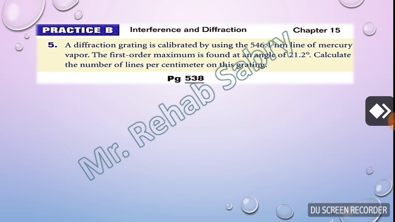 Diffraction Grating Problem - YouTube