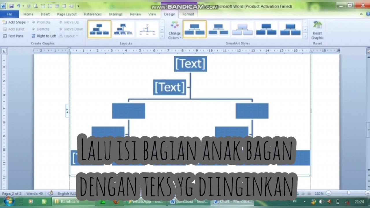 TUTORIAL CARA MEMBUAT CHART GRAFIK DAN CHART ORGANIZATION PADA MS.WORD ...