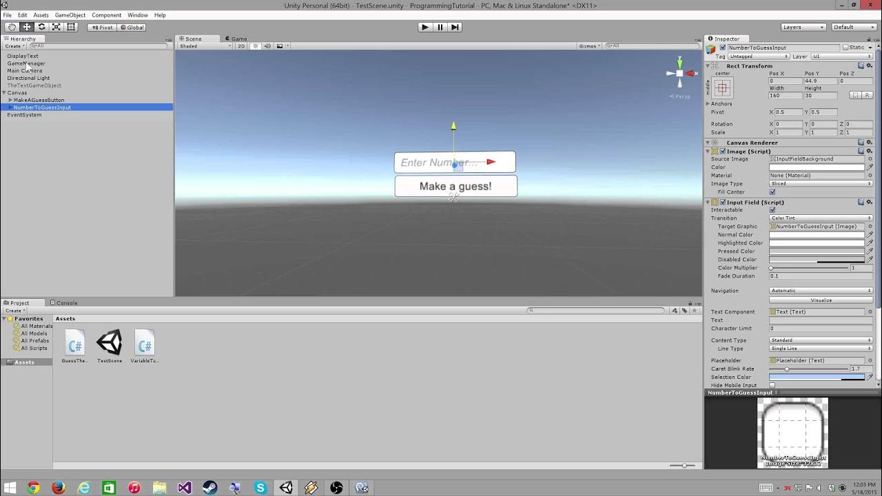 Learning the very basics of Programming with Unity3d - YouTube
