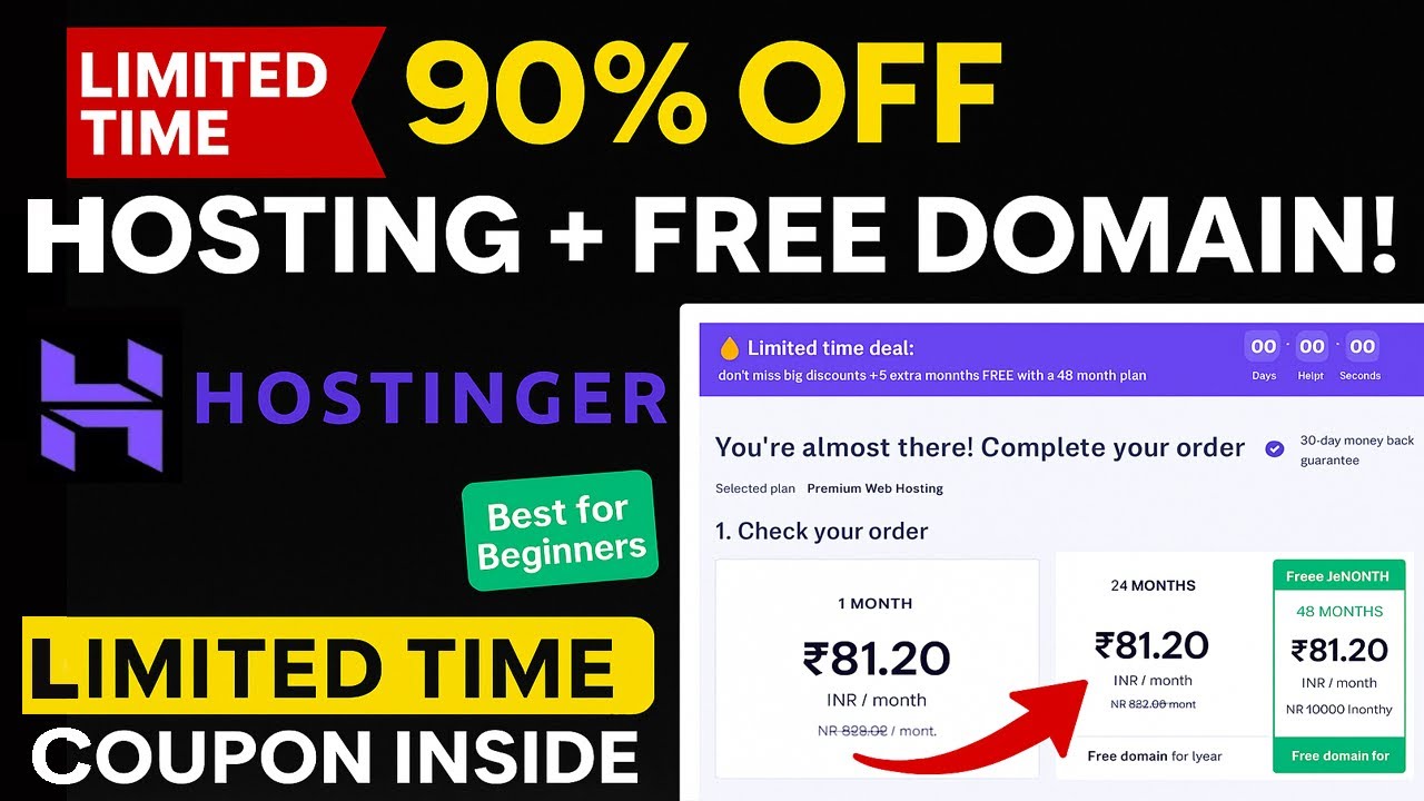Hostinger Coupon Code 2025 | 100% Free Domain | Business hosting promo ...