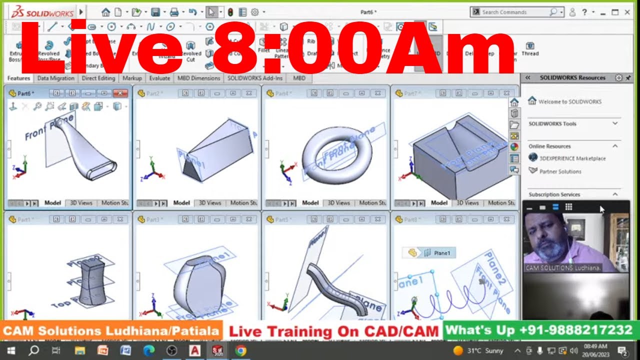 Solidworks Day 3 Tutorials Solidworks Loft Tutorials - YouTube