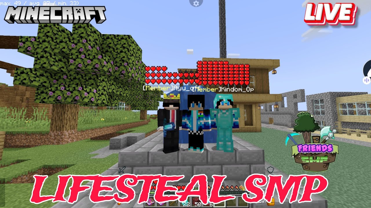 FRIENDS SMP LIFESTEAL SMP 😁 LIVE WITH SUBSCRIBERS - YouTube