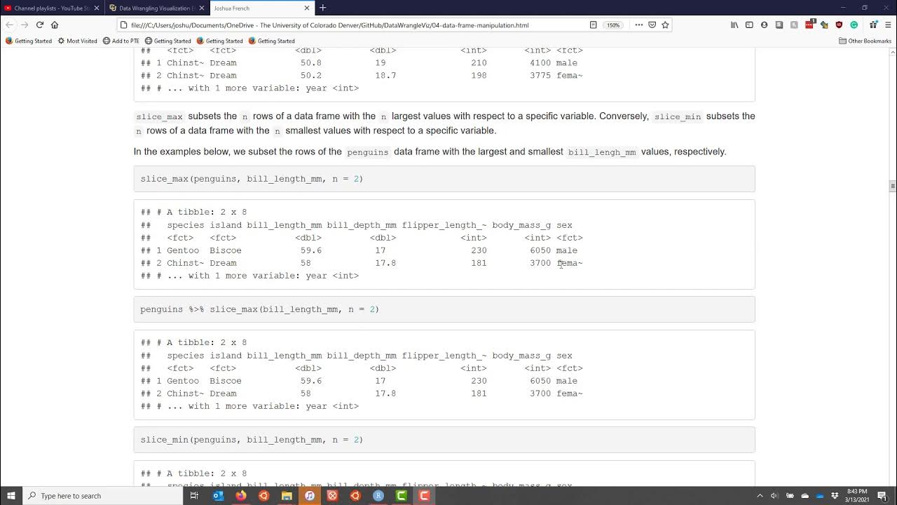 Using the dplyr slice function - YouTube