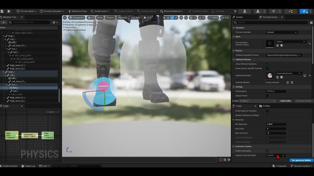 Physics Asset 022 Angular constraint mode - YouTube