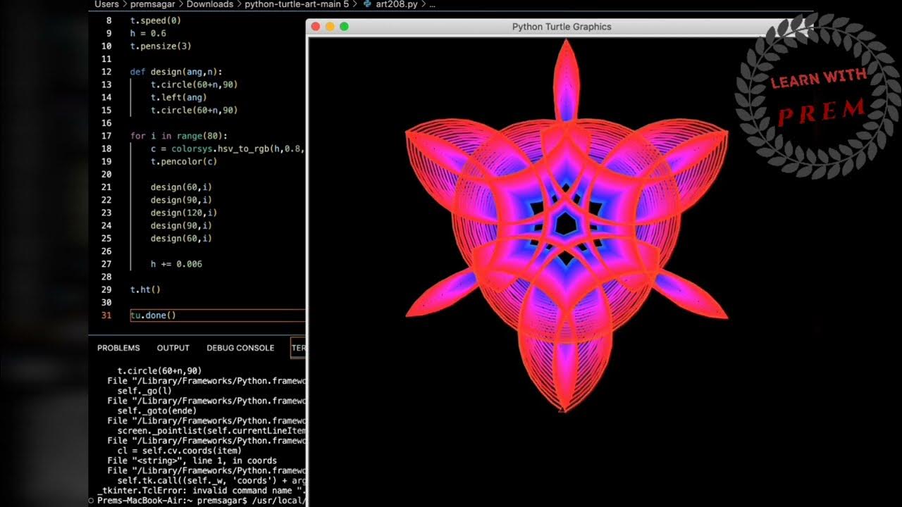 Python turtle design 💡💡🖨️ #python #youtube #coding #programming - YouTube