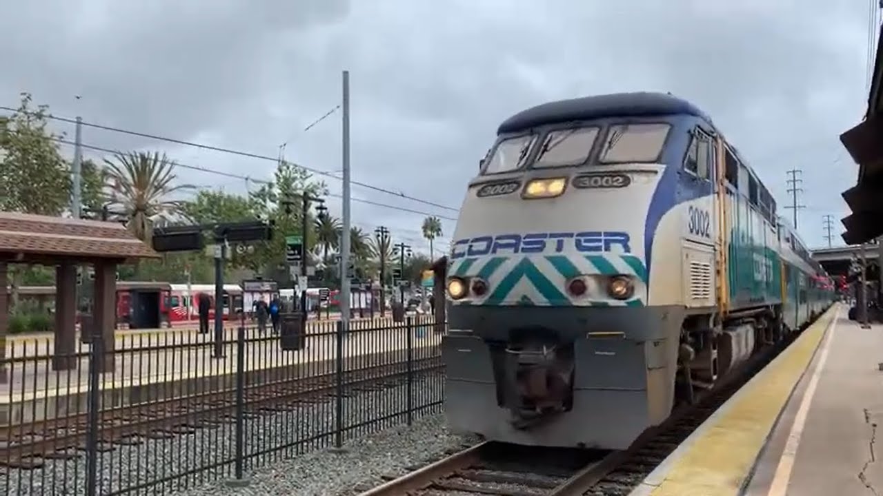 NCTD Coaster F59PHI 3002 northbound via Track 4 at Old Town Station ...