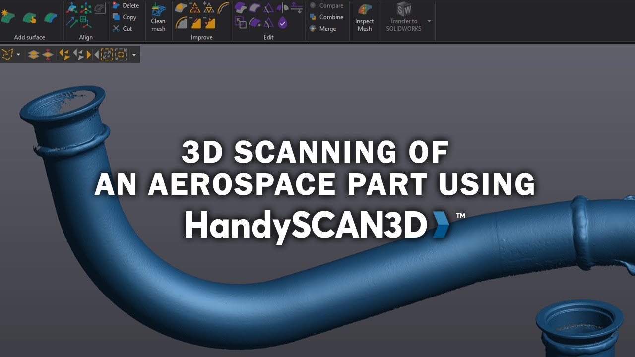 3D scan of an Aerospace pipe with the HandySCAN Black - YouTube