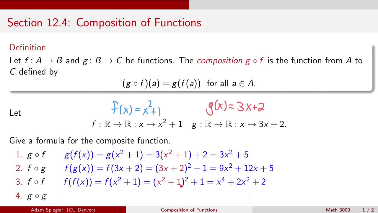 Math 3000: Introduction to Composition of Functions - YouTube