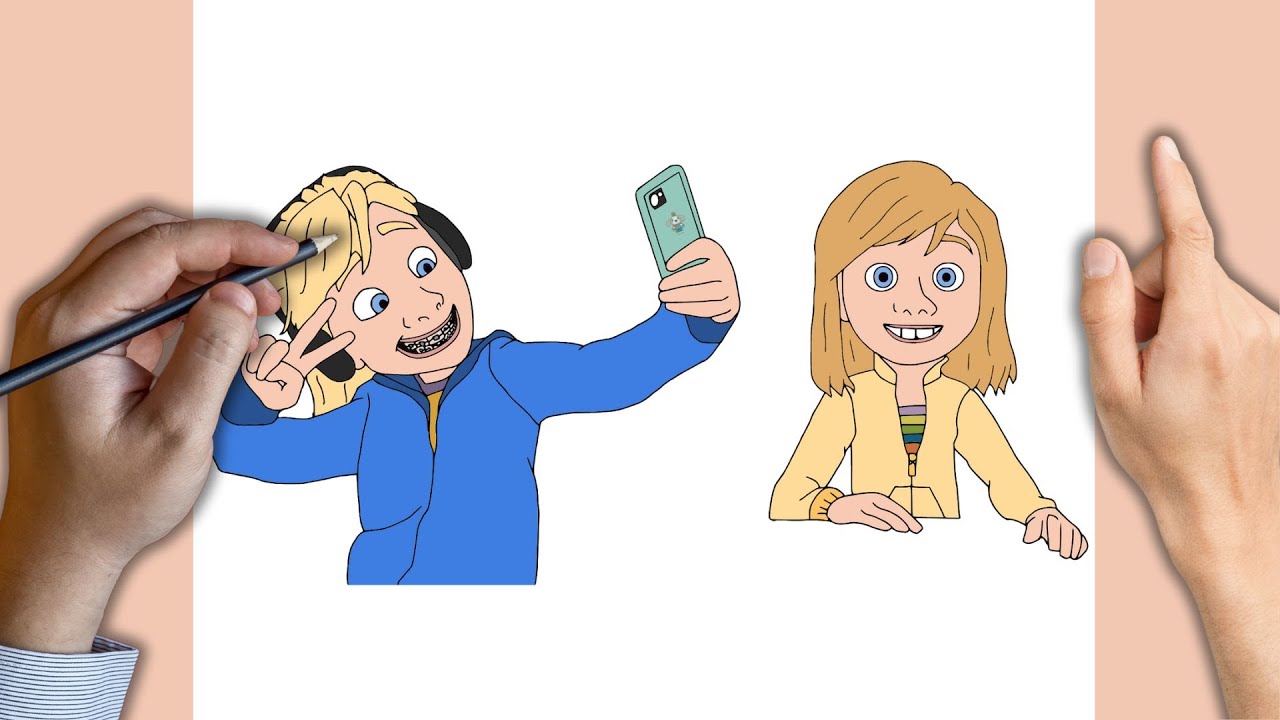 How to draw Riley Before and After | Inside Out 2 | Step by Step - YouTube