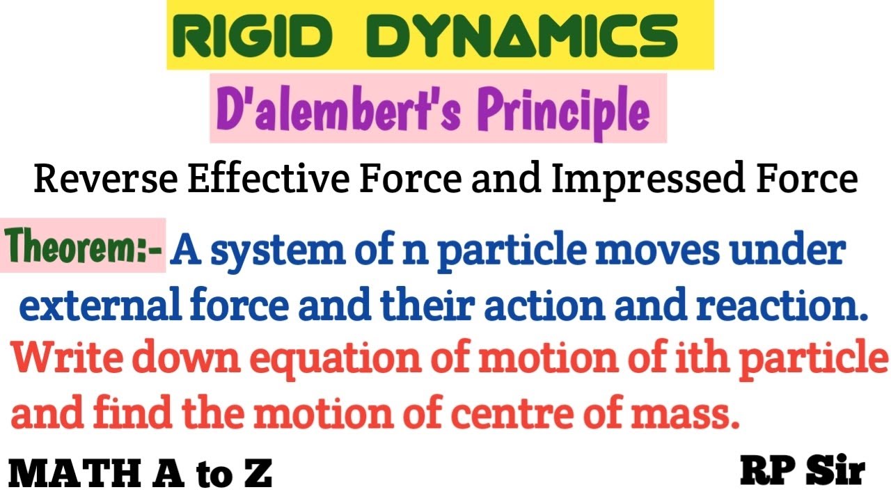 For system of n particle equation of motion of ith particle & centre of ...