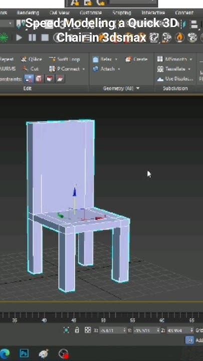 Speed Modeling a Quick 3D Chair using Poly Modeling in 3dsmax #3dsmax #3dmodeling #3d #tutorial ...