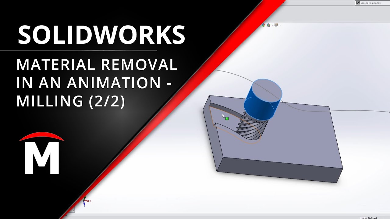 Material Removal in SOLIDWORKS Animations 2/2 - Milling a Slot - YouTube