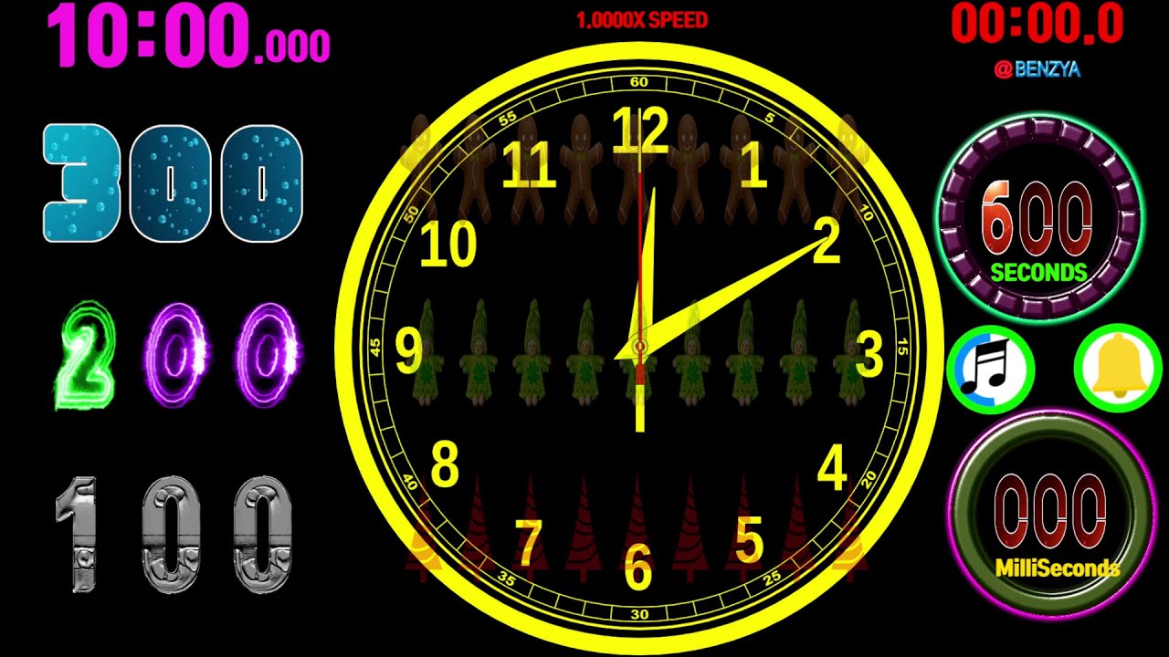 600seconds countdown (split 300,200,100 seconds ) timer alarm🔔 - YouTube