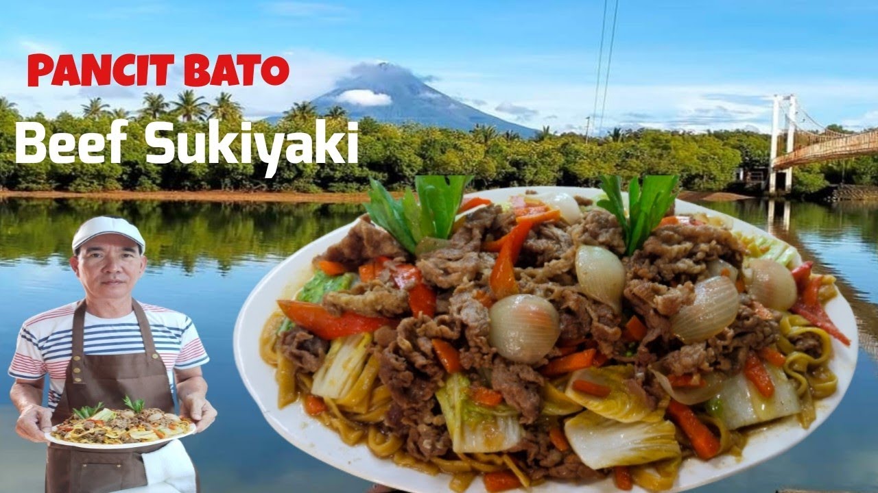 Beef Sukiyaki with Pancit Bato Flat Noodles. - YouTube