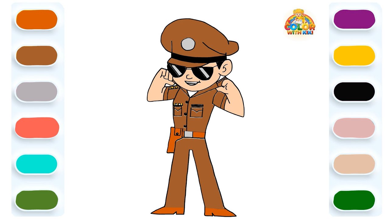 Learn to Draw Super Cop Little Singham | Panja Attack - Drawing and ...