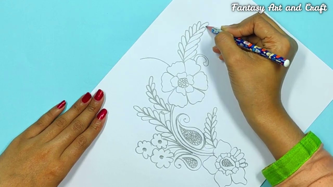 How to Draw a Floral designs drawing | Drawing Flowers easy - YouTube