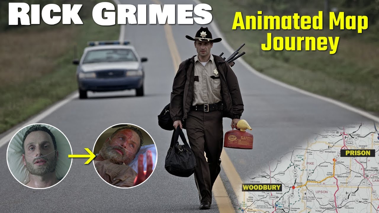 RICK GRIMES Animated Map Journey from The Walking Dead - From the ...