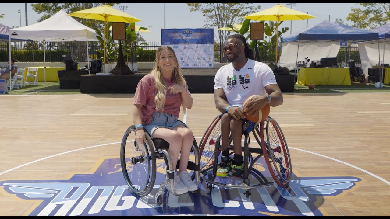 TRYING WHEELCHAIR BASKETBALL AT ANGEL CITY SPORT - YouTube