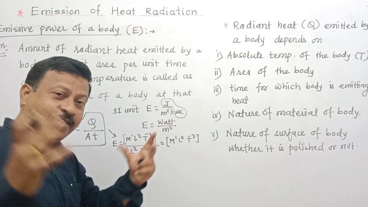 EMISSIVE POWER I COEFFICIENT OF EMISSION I EMISSIVITY I EMISSION OF ...