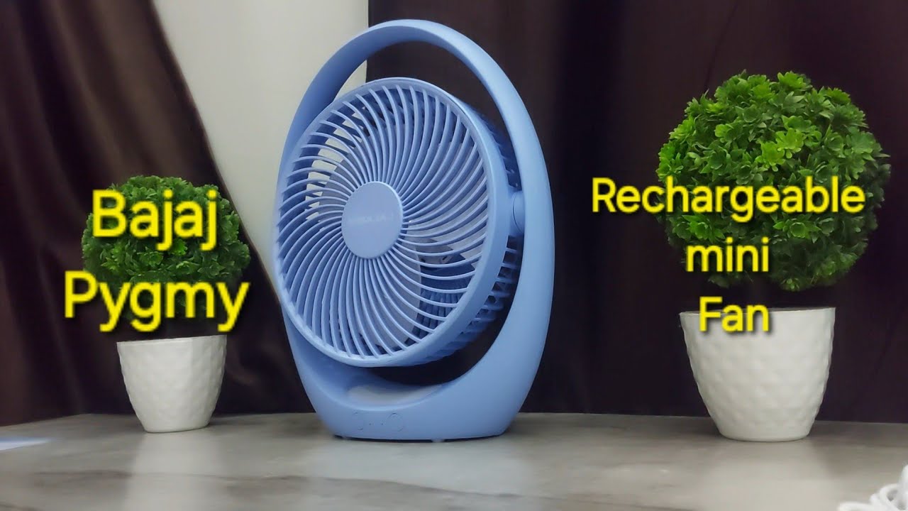 Bajaj Pygmy Go mini Rechargeable Fan | blue - YouTube
