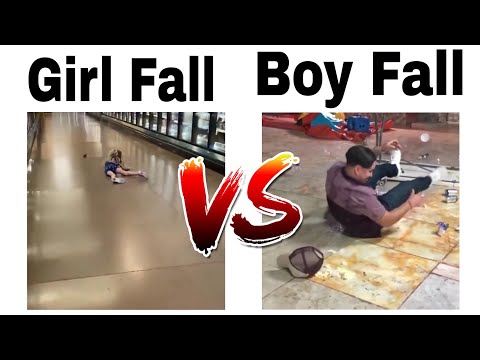Boys falling Down Vs Girls Falling down || funny moments @ajimwa #memes #girlsvsboys #comedy