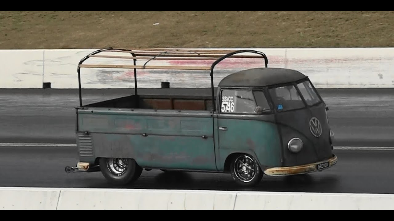 GROVER VW KOMBI UTE TESTING AT SYDNEY DRAGWAY - YouTube