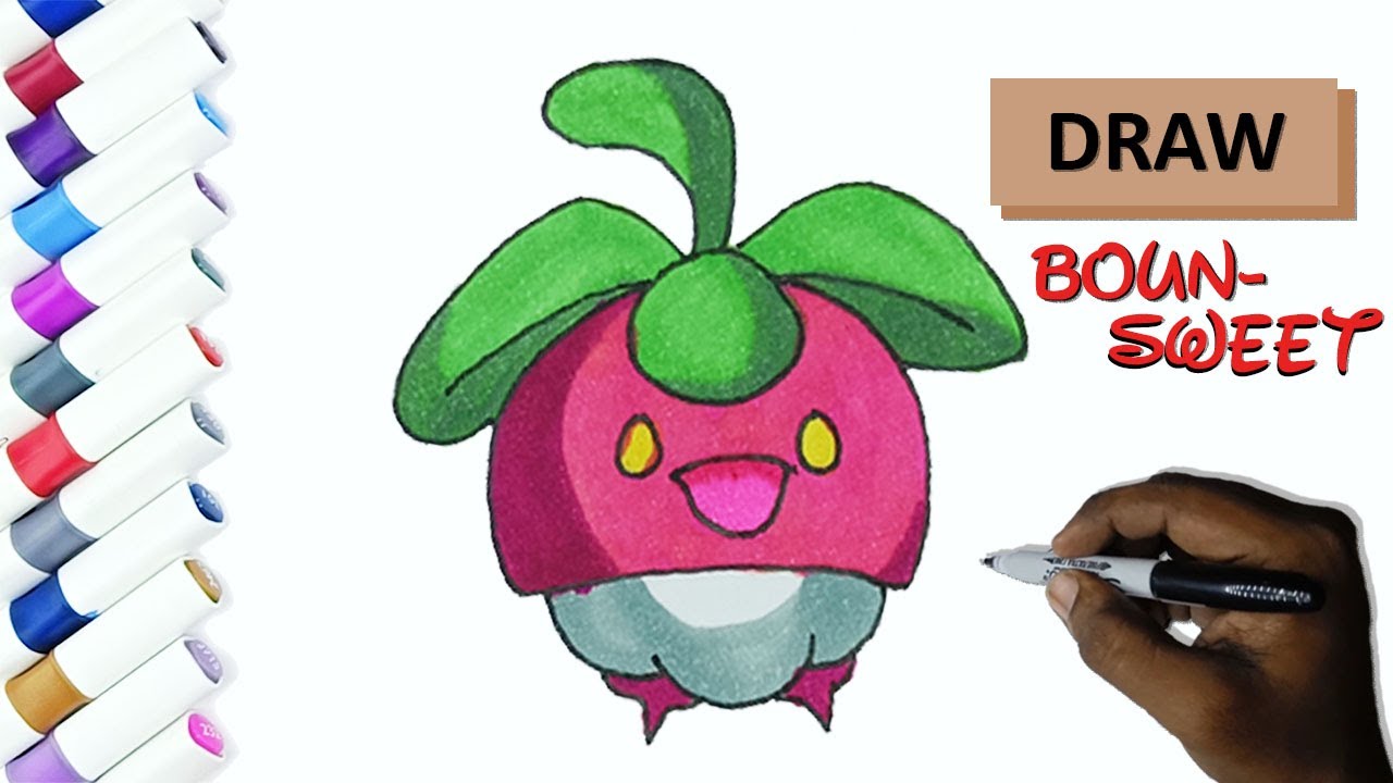 Drawing Bounsweet !!! How To Draw Bounsweet from Pokemon - YouTube