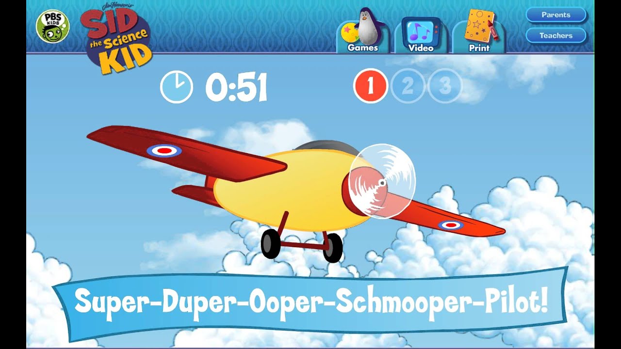 Sid the Science Kid Let's Fly Airplane Game - YouTube