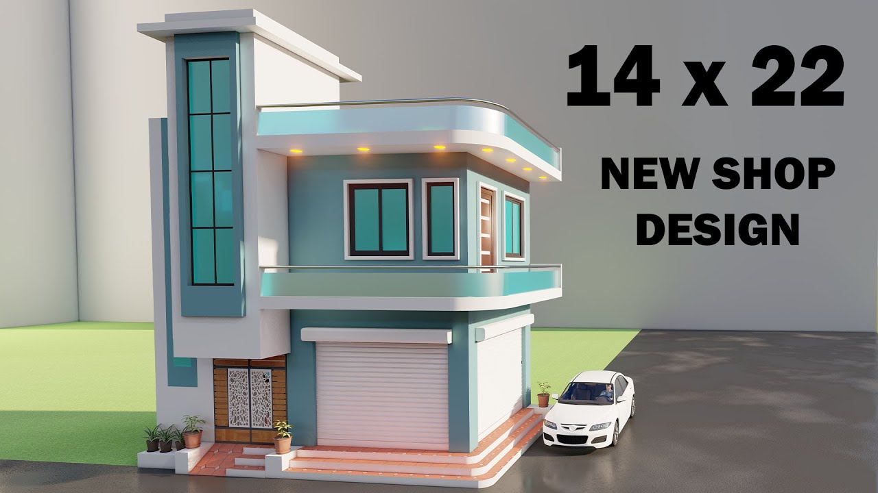 Small Shop With House Plan 3D 14 22 Makan Ka Naksha 14x22 Dukan Ka Small Shop With House Plan 3D 14 22 Makan Ka Naksha 14x22 Dukan Ka