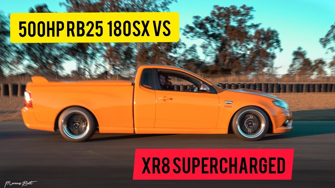500HP RB25 180SX ROLL RACING VS CHARGED XR8 UTE , EVO, CHASERS AND MORE ...
