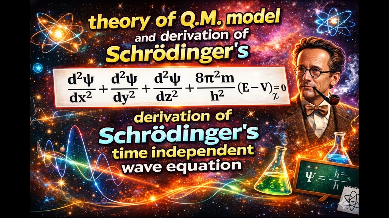 Theory & Derivation of Q.M. atomic model & Schrödinger's time ...