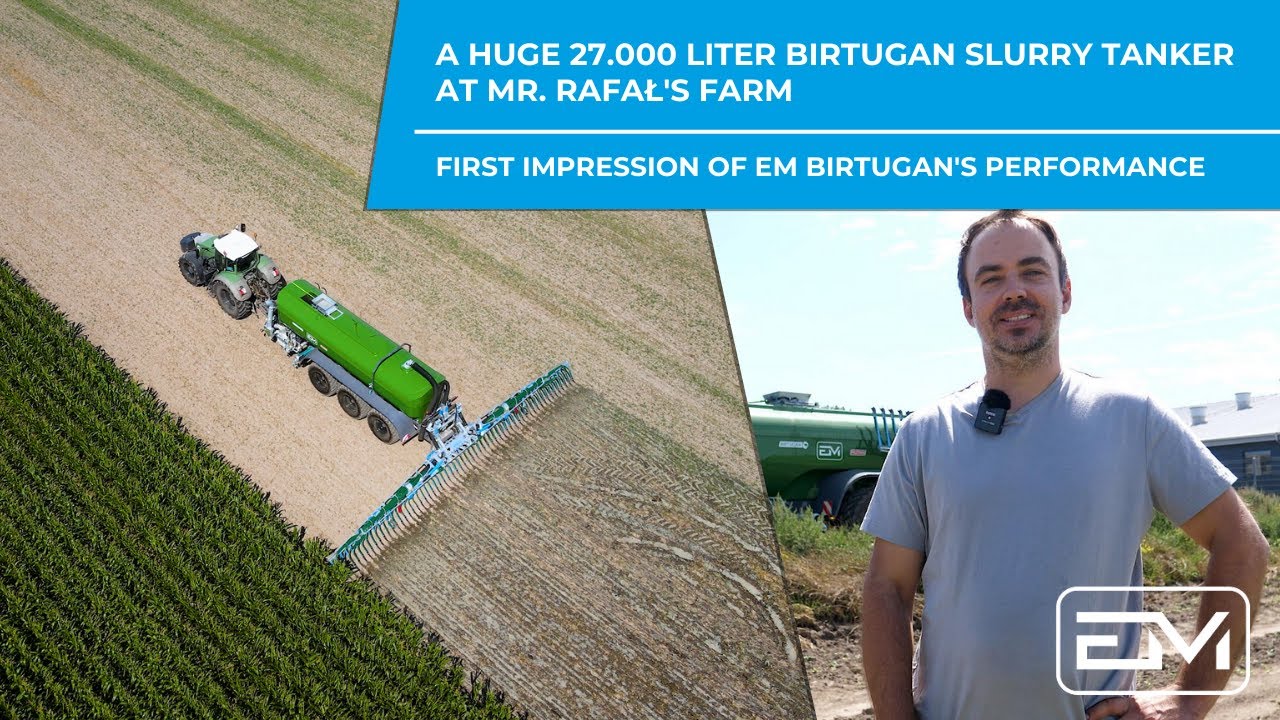 A huge 27.000 liter birtugan slurry tanker at Mr. Rafał's farm | First ...