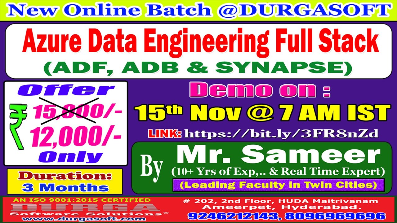 Azure Data Engineering Full Stack Online Training @ DURGASOFT - YouTube