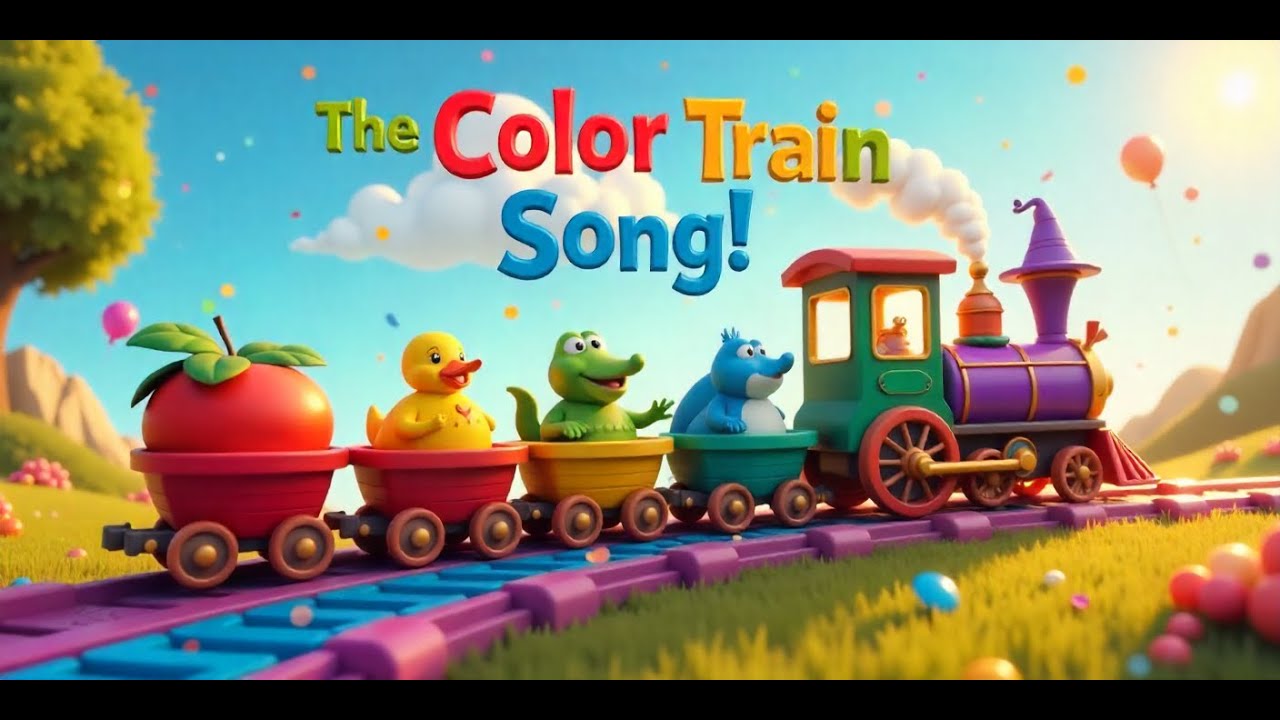 🚂🎨 The Color Train Song | Learn Colors with a Magical Train for Kids 🌈🐸 ...