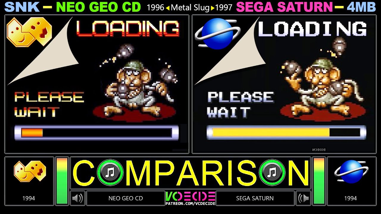 Metal Slug (Neo Geo CD vs Sega Saturn with 4MB) Side by Side Comparison ...