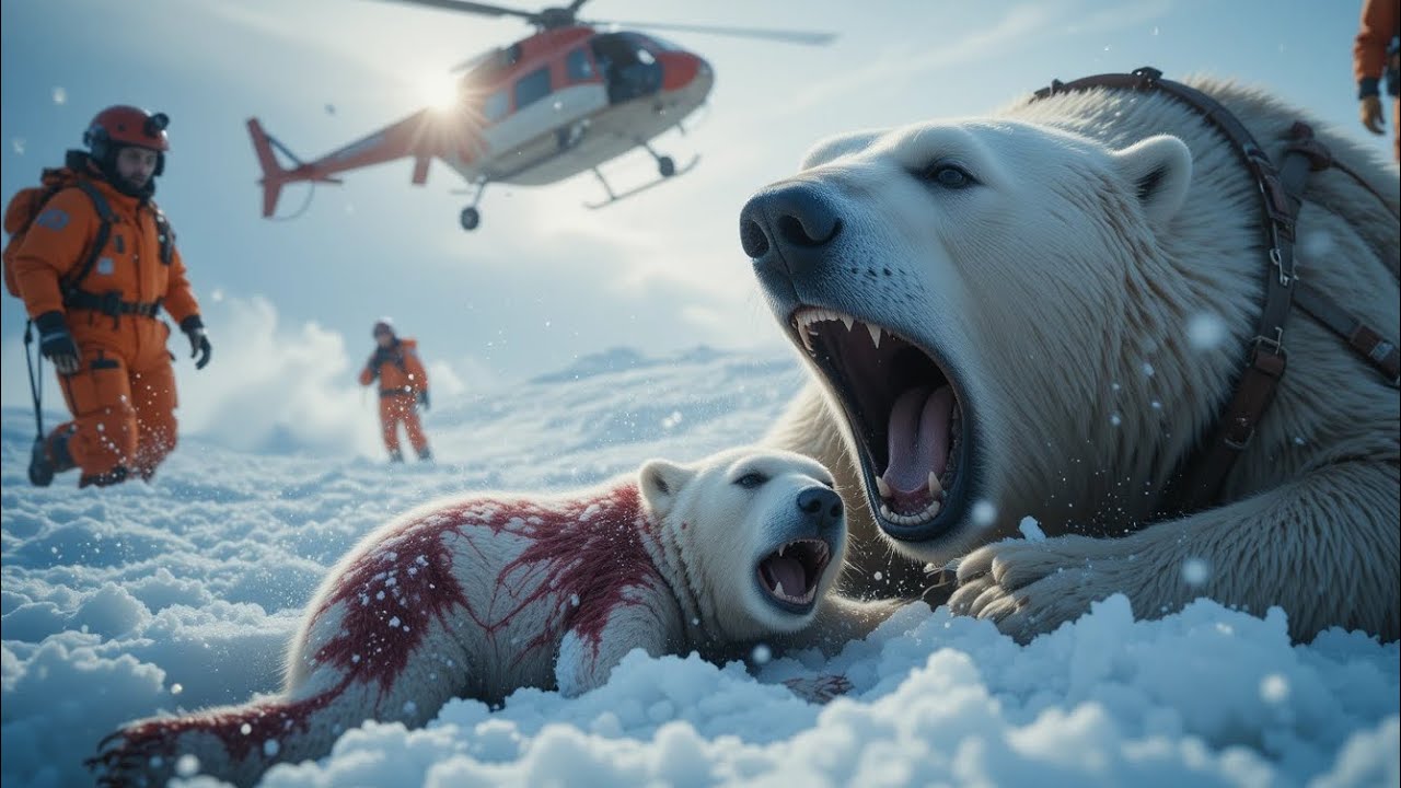 Polar Bear's Struggle on Icy Slope Caught on Camera ll Life saving ...
