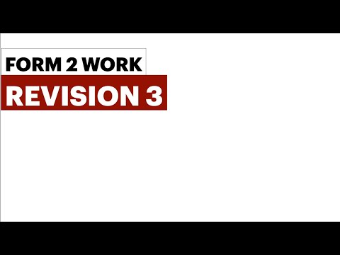 revision form 2 work - YouTube