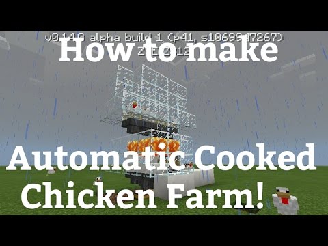 How to make Automatic Cooked Chicken farm in Minecraft PE - YouTube